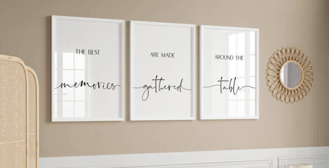 Dining Room Prints - Wall Art Kitchen Family Home Decor Set Of 3 ...