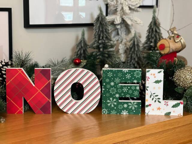 Freestanding Foamex Block Letters Noel Sign, Christmas Letter ...