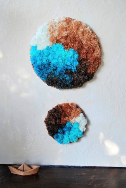 Set Of 2 Circular Textured Wall Art, Woven Hangings, Fiber Sea Inspired ...