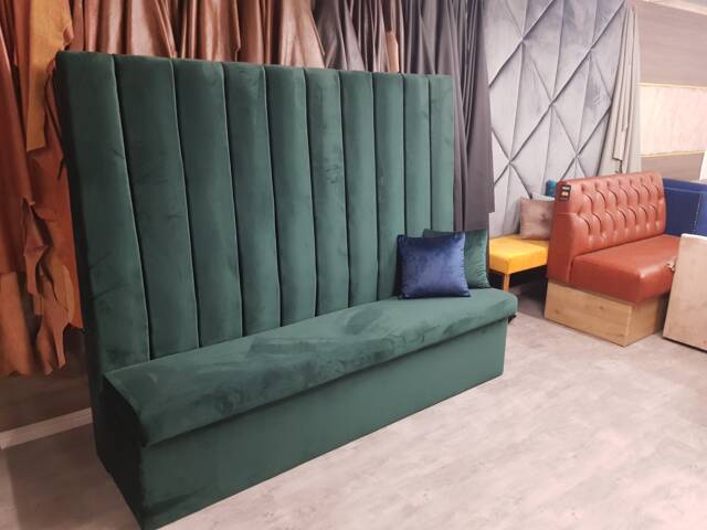 Fluted High Backed Dining Kitchen/Commercial Bench Booth Banquette ...