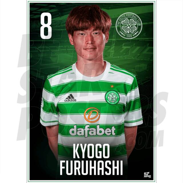 Celtic Fc Kyogo Furuhashi 21/22 Headshot Poster - Officially Licensed ...