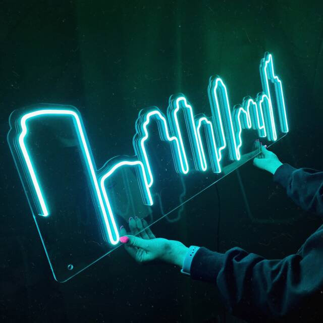 Cityscape Home Decor - City Skyline Led Neon Sign Skyscrapers Wall Art ...