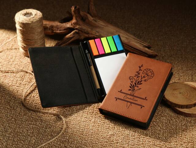 Personalized Sticky Notes Organizer With Paper Clips & Pen, Custom Post ...