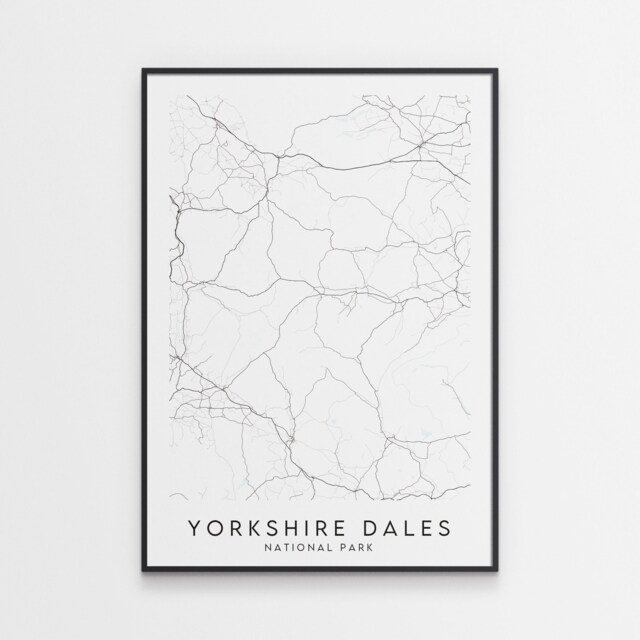 Yorkshire Dales Map Print - Minimal National Park Poster Art by Etsy ...