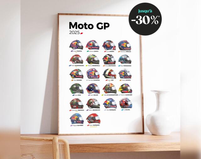 Moto Gp Helmets Poster 2025 - Illustration Of The Helmets 22 Riders ...