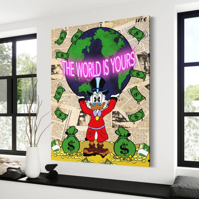 Alec Monopoly Scarface Neon Duck - Canvas Montana -Neon Art - Alec ...