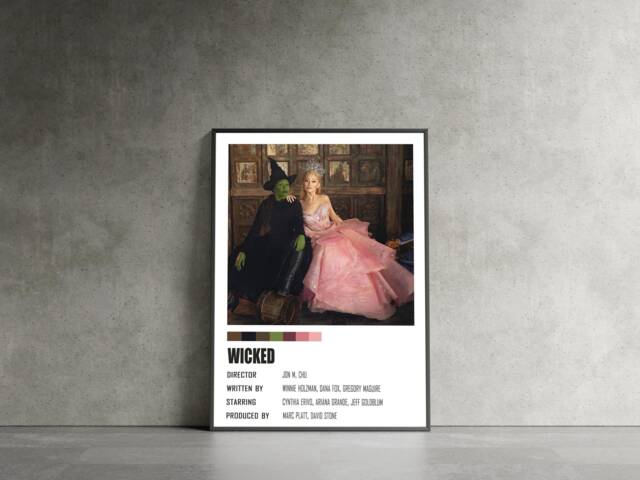 Wicked Movie Poster, Elphaba Glinda, Ariana Grande, Wizard Of Oz ...