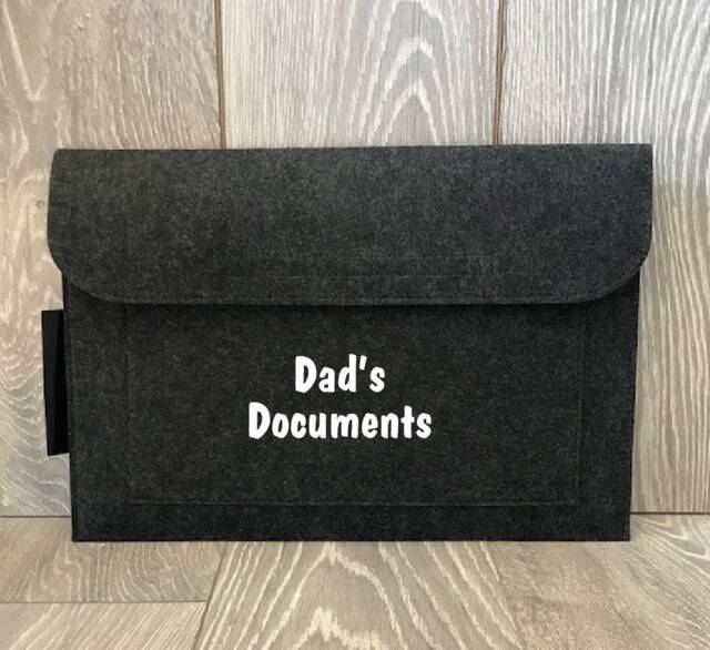 Personalised Dad's Document Folder, Custom Made, Holder, Work Planning Project Felt Folder by ...