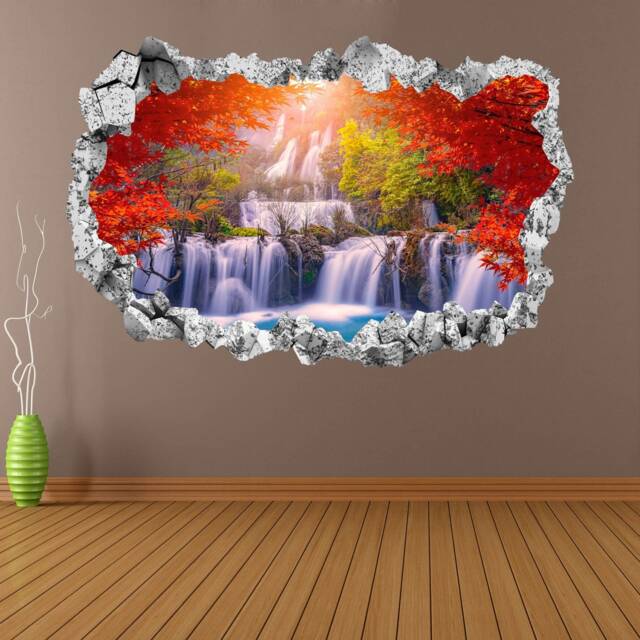 Waterfall Trees Wall Decal Sticker Mural Poster Print Art Home Bedroom ...