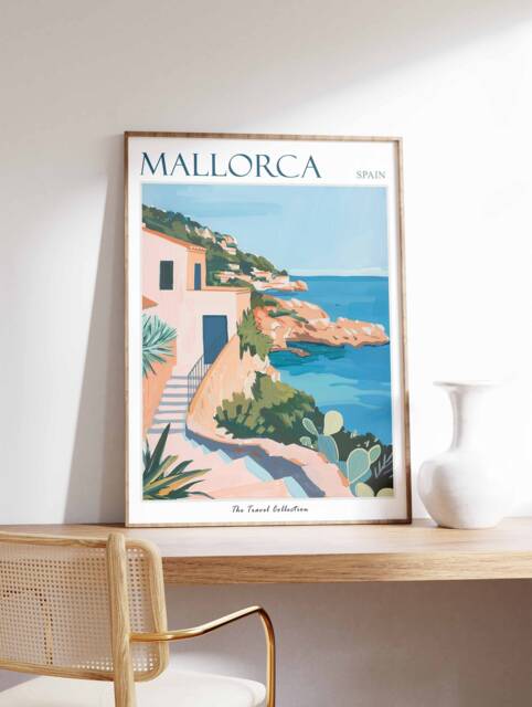 Mallorca Travel Poster Spanish Coastal Art Print by Etsy | ufurnish.com