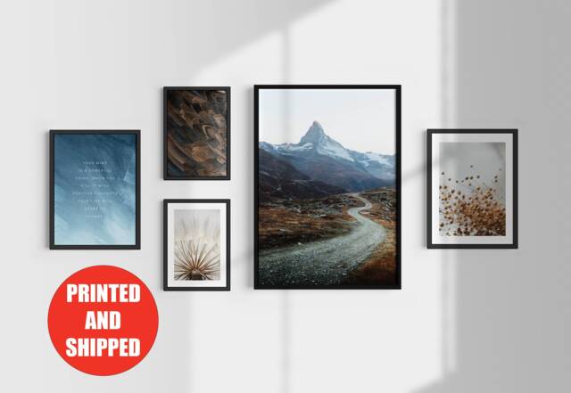 Poster Set Nature, Set Of 5 Prints, Nature Art, Wall Decor, Mountain ...