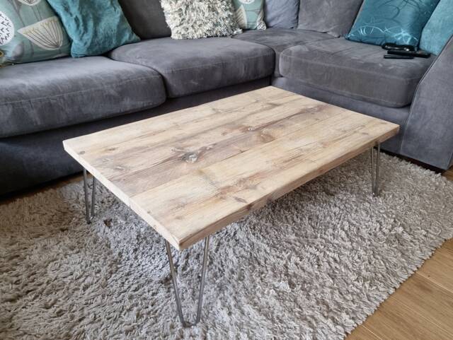 Scaffold Board Coffee Table/Hairpin Legs Industrial Rustic Reclaimed ...