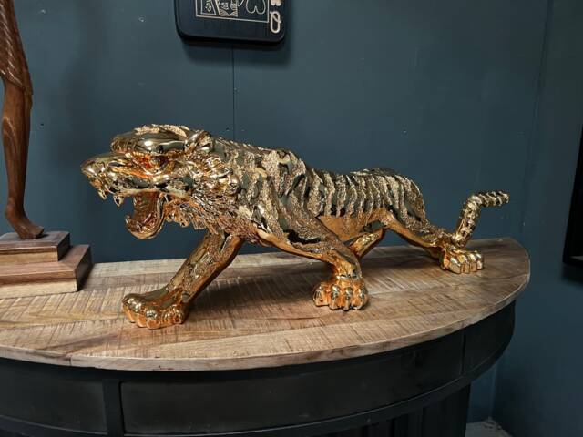 Large Gold Resin Tiger Statue by Etsy | ufurnish.com