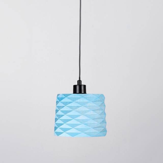 Pop Art Pendant Light, Blue Lamp, Kitchen Isle Pendant, Stone ...