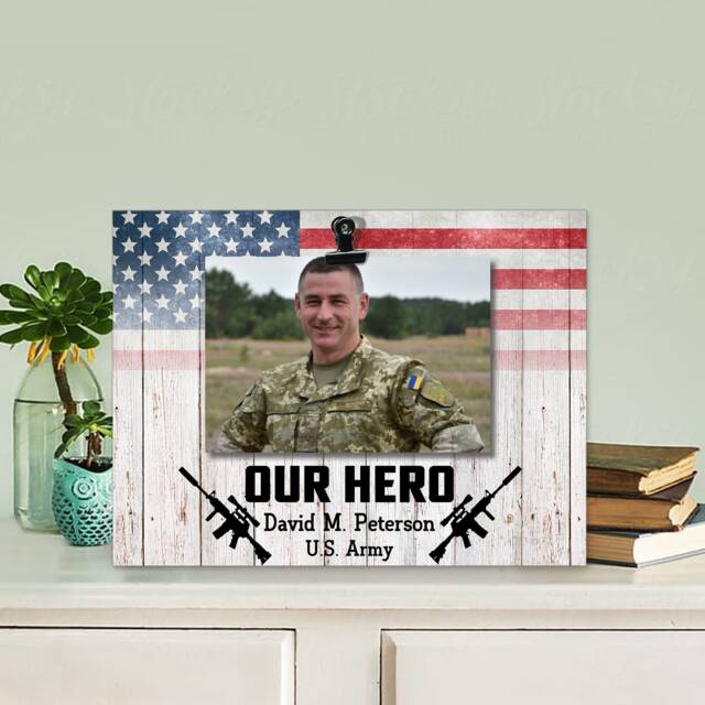 Military Army Picture Frame, Family, Wife Gift, We Love Our Hero ...