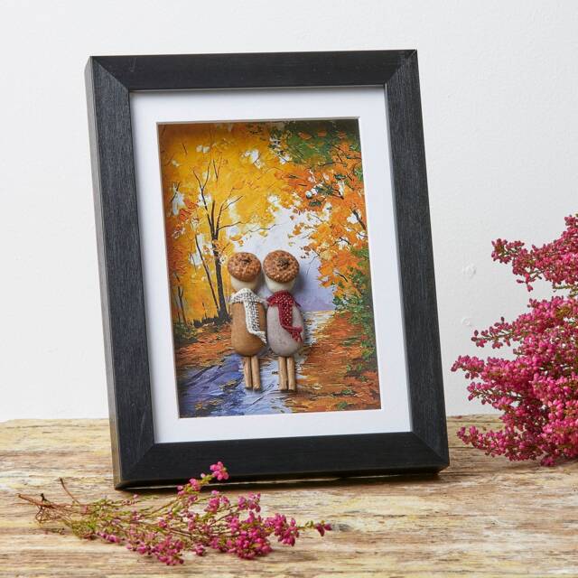 Unique Pebble Art Gift - An Autumn Stroll Through Colourful Forest by ...