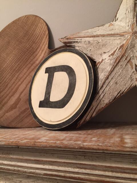 20cm Round Letter D Sign, Monogram, Initial, Wall Art, Home Decor ...