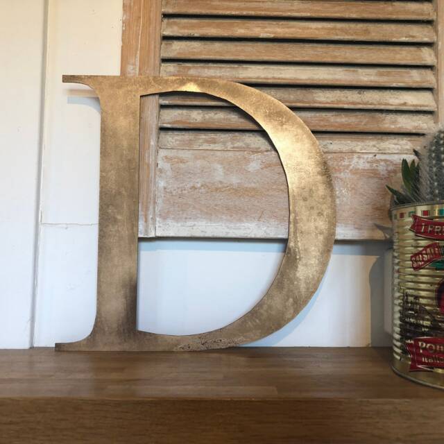 Gold Metal Letter D Rustic Distressed Font, 12 Inch House Sign by Etsy ...