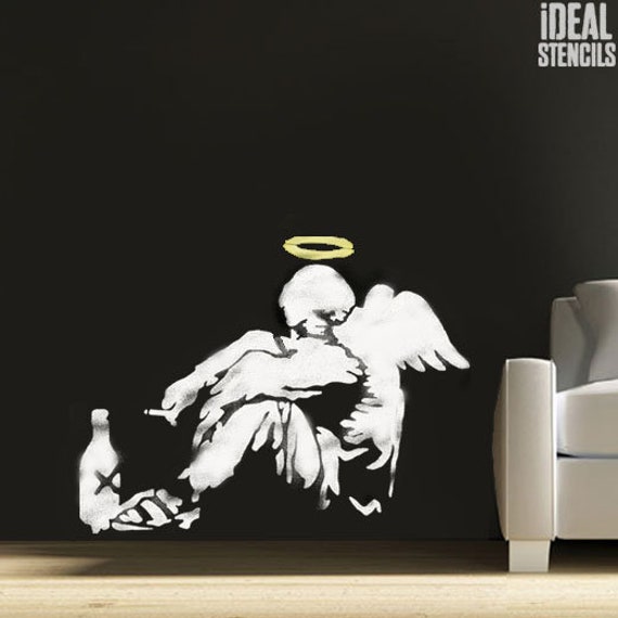 Banksy Fallen Angel Stencil Reusable Graffiti Wall Art Decor by Etsy ...