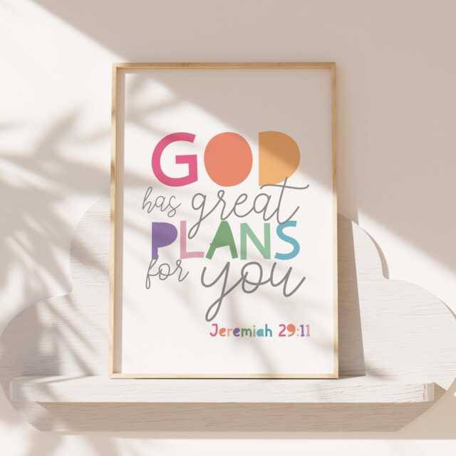God Has Great Plans For You, Christian Wall Art, Girls Nursery Print ...