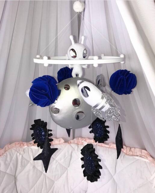 Space Baby Mobile For Boy - Galaxy Moon & Star by Etsy | ufurnish.com