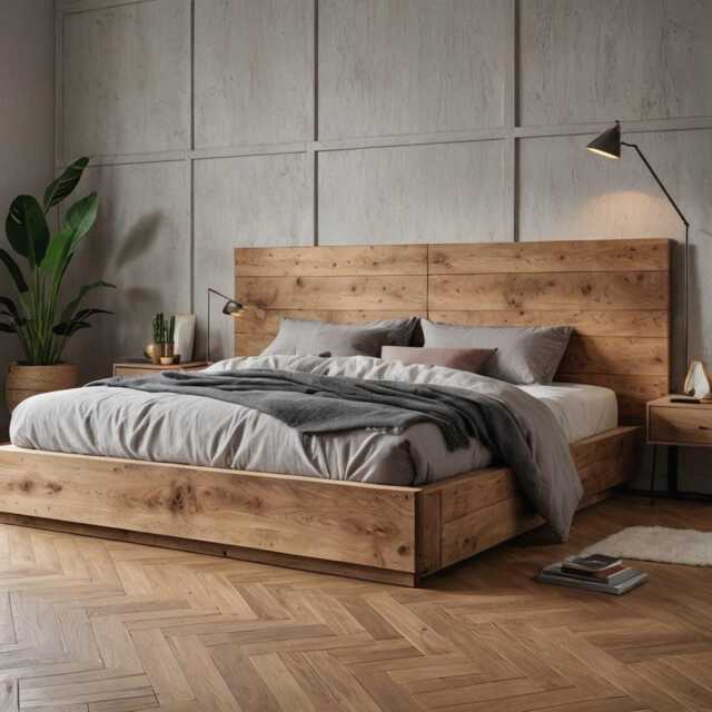 Solid Oak Wood Bed Frame, 100% Custom Bedframe, Low Profile, Avail ...