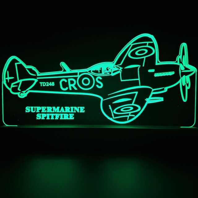 Supermarine Spitfire Led Night Light, Gift For Him, Plane Gift, Lights ...