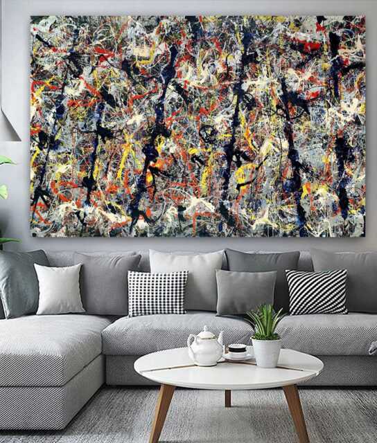 Jackson Pollock Convergence Printed Deep Framed Canvas Wall Art Or ...