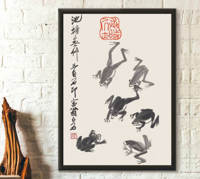 Japan Art Matsumoto Hoji Frog Flying Frogs Art Print Japanese Woodblock ...
