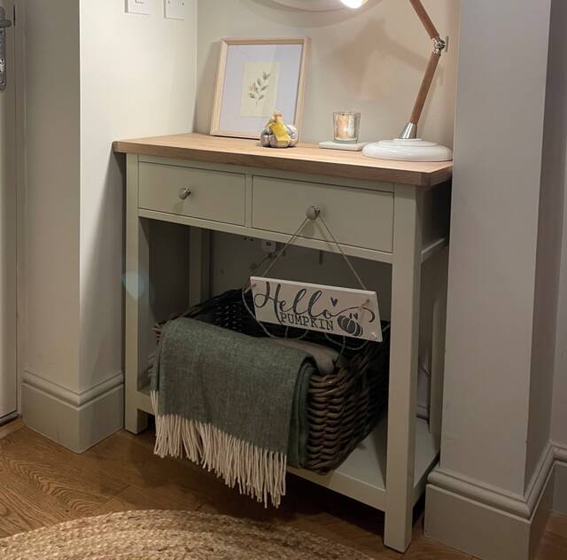 Custom Made Console Table, Hallway Entry Table With Solid Oak Top by ...