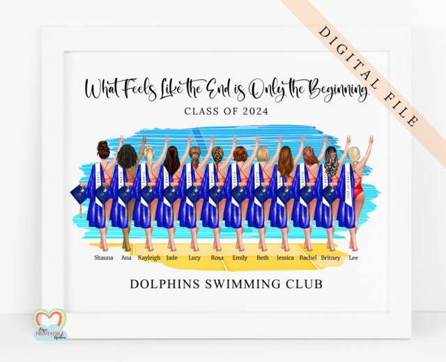 Swimming Graduation Print Motivational Quote Wall Art - Digital Jpg ...
