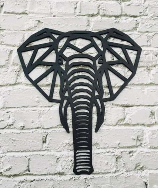 Geometric Elephant Head Wooden Wall Art by Etsy | ufurnish.com