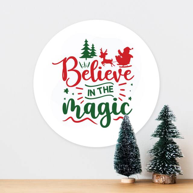 Believe in The Magic Santa Father Christmas Xmas - Art Typograhy ...