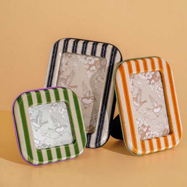 strip Velvet Photo Frame, 4x4, 4x6, 5x7In Image Classical Black & White ...