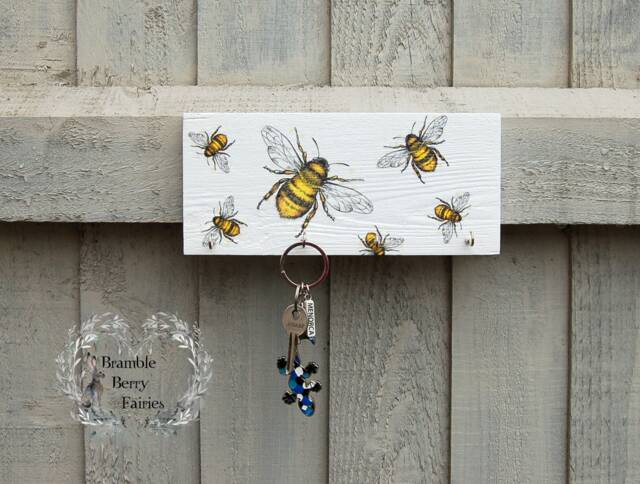 Bees Key Hook Rack, Necklace Jewellery Hanger Organiser, Tea Towel ...