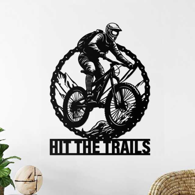 Custom Mountain Bike Metal Sign, Mountain Bicycle Biking Wall Art ...