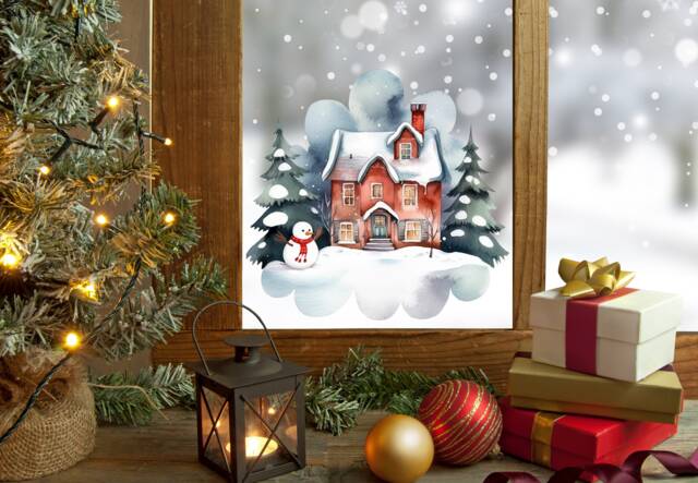 Christmas Window Decal, Stickers, Window, Decorations, Scene by Etsy ...