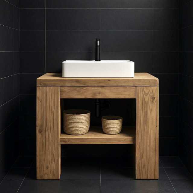 Chunky Rustic Solid Wood Vanity Unit - Washstand by Etsy | ufurnish.com