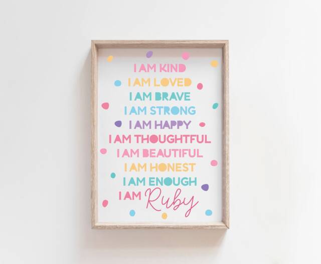 Girls Affirmation Print, Bedroom Decor, I Am Nursery Prints, Playroom ...