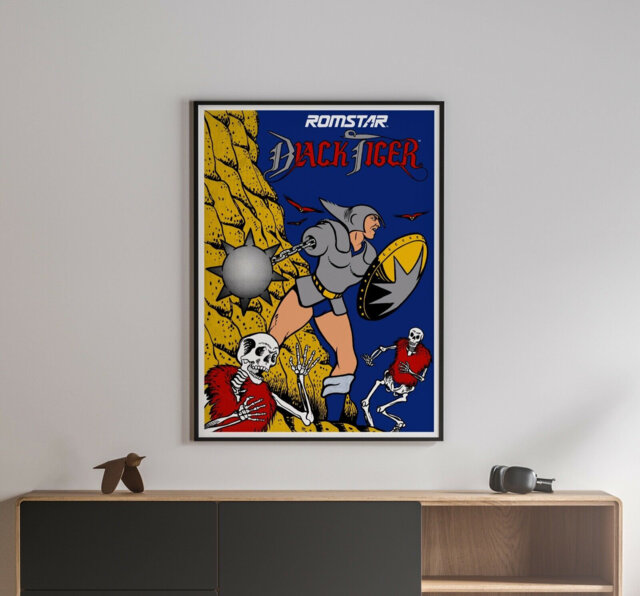 Black Tiger 1987 Romstar Arcade Video Game Retro Poster 18 X 24 Inches ...