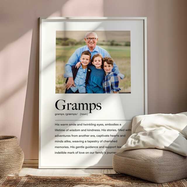 Personalised Gramps Definition Print, Christmas Gifts, Present ...