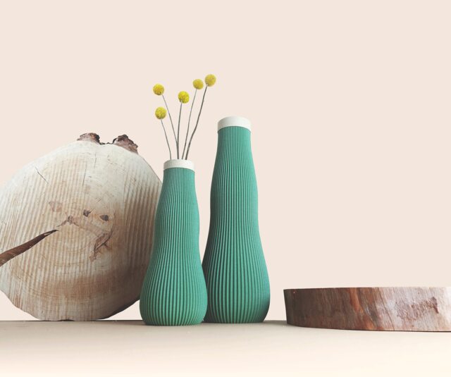 Indoor Vase in Recycled Wood Fiber For Dried Flowers, 3D Design ...