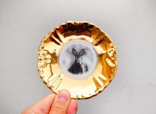 Wall Plate Rabbit Bunny Gold 11 cm Vintage Interior Deko Wall Hanging ...