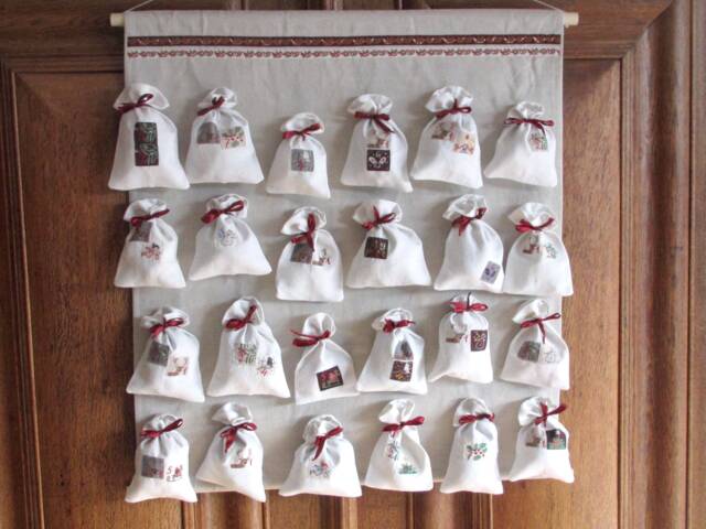 Advent Calendar, Wall Linen, Bags With Labels, Christmas Decoration by ...