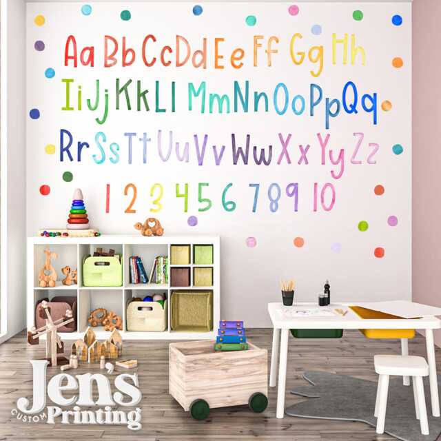 Watercolor Rainbow Alphabet Wall Decal Set Kids Room Decor by Etsy ...