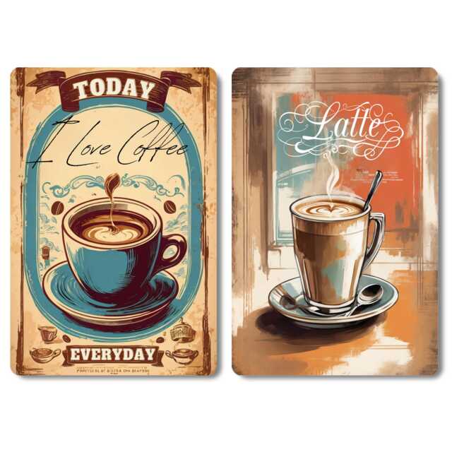 Vintage Coffee Sign For Kitchen, Barista, Metal Wall Art, Restaurant ...