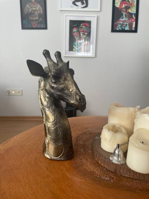 Large Giraffe Statue Sculpture, , Gold & Black , 12 Inches , 30 cm ...