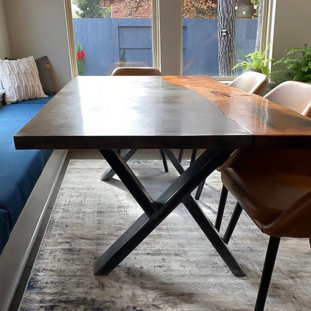 steel Dining Table Legs - Set Of 2 X-Shape. Modern Metal Legs ...