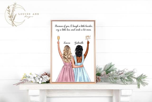 A4 Personalised Best Friend Print, Sister Dresses, Home by Etsy ...