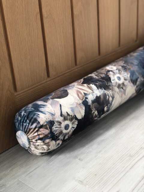 Luxurious Draft Excluder Stunning Velvet Old Rose & Floral Fabric Draft ...